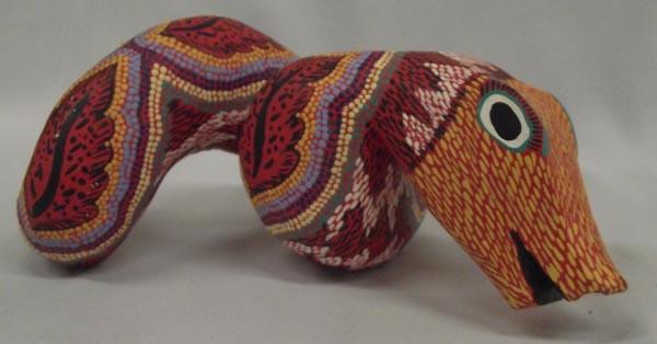 Mexican Oaxacan Alebrijes Painted Wood Snake