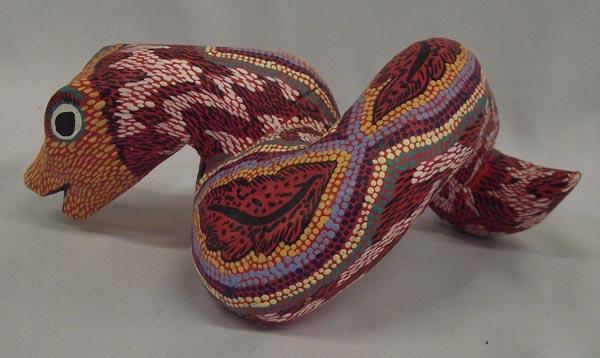 Mexican Oaxacan Alebrijes Painted Wood Snake