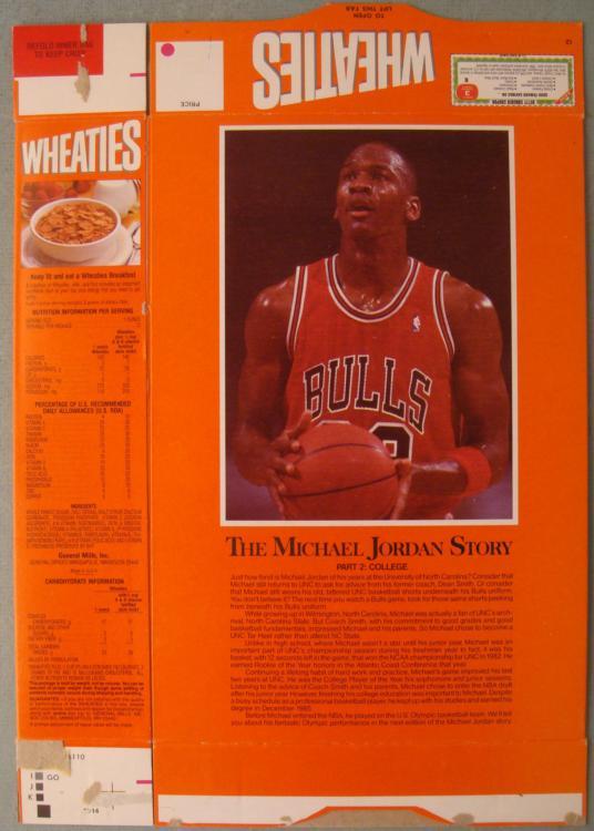 1989 Michael Jordan Wheaties Cereal Box Left Handed