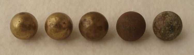 5 U.S. Colonial Era Ball Buttons 1800s