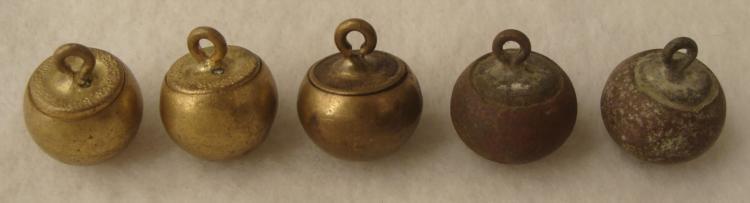 5 U.S. Colonial Era Ball Buttons 1800s