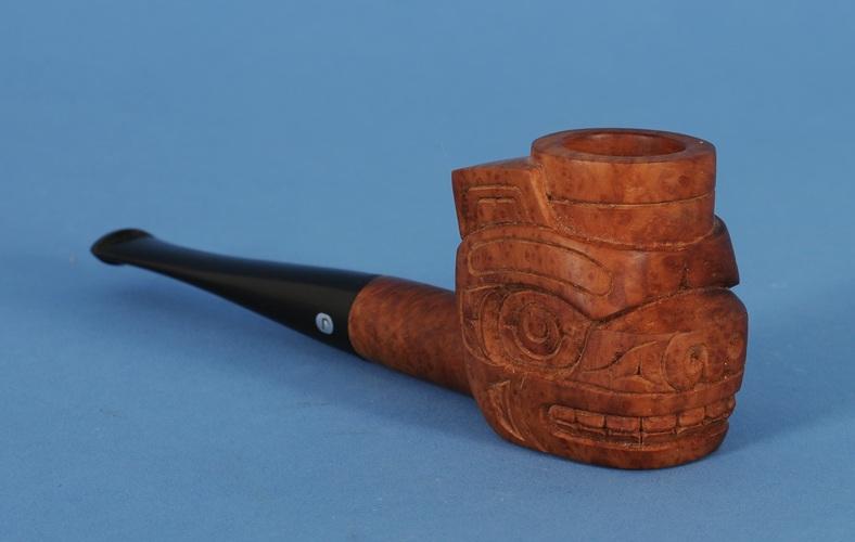 Briar Pipe Blank with Carved Bear Design by Echo Otter 1999 6" L. 2" H ...