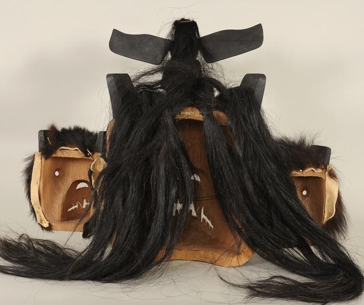 Salish Bear Mask Carved with a Raven Finial by Derald and Ryan Scoular ...