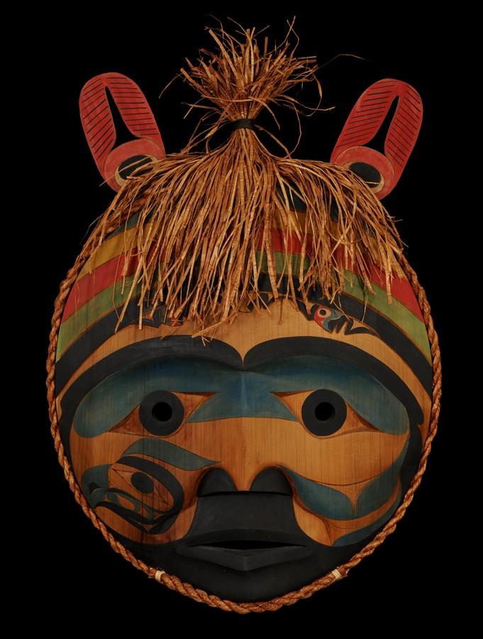 Tim Paul Carved Red Cedar Mask - "Rainbow People" 26 1/2" H. 18 1/2" W ...