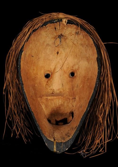 Iroquois False Face Mask Signed Jacob Thomas 12 1/2" H. 7 3/8" W. Good ...