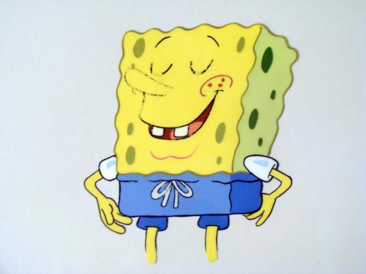 Huge Smile SpongeBob Original Production Art Cel