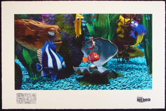 FINDING NEMO Disney LE Print Art TANK GANG + Remarque