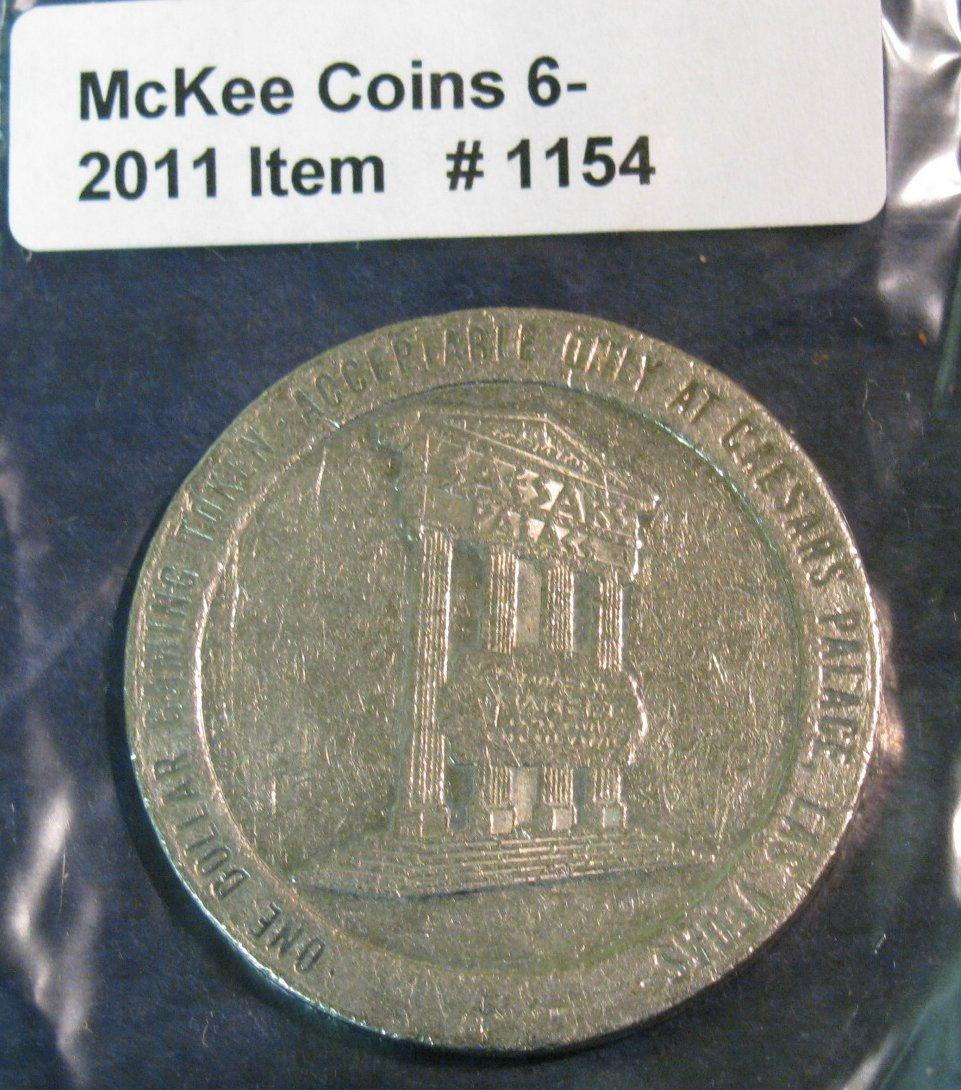 1154. 1979 Caesars Palace Gambling Dollar Coin.