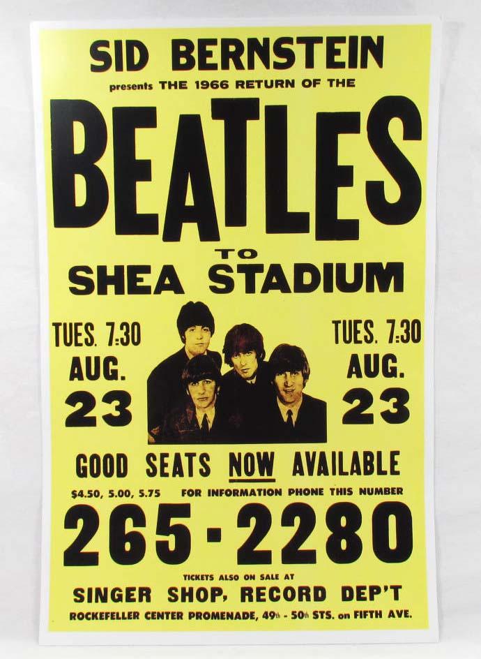 3652 - THE BEATLES AT SHEA STADIUM REPLICA POSTER - 11X17
