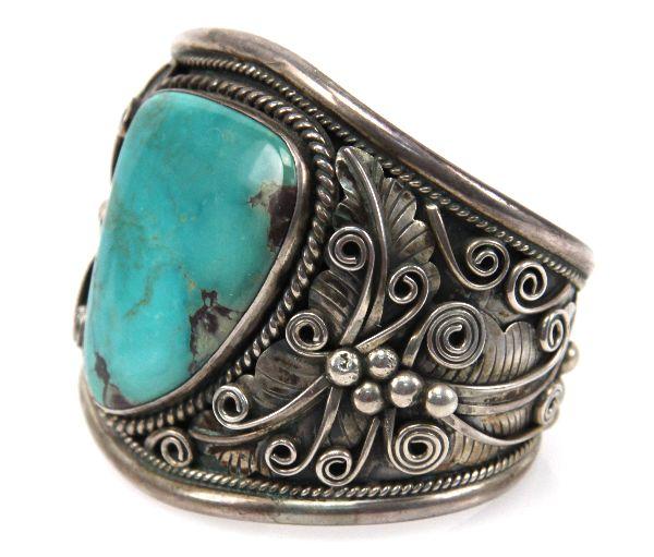 NAVAJO STERLING ANGELINE MILLER CUFF BRACELET