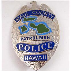 MAUI COUNTY HAWAII PATROLMAN POLICE LAW BADGE
