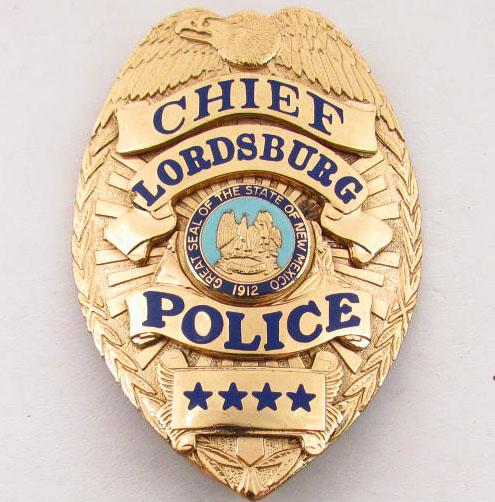 LORDSBURG CALIFORNIA POLICE CHIEF LAW BADGE