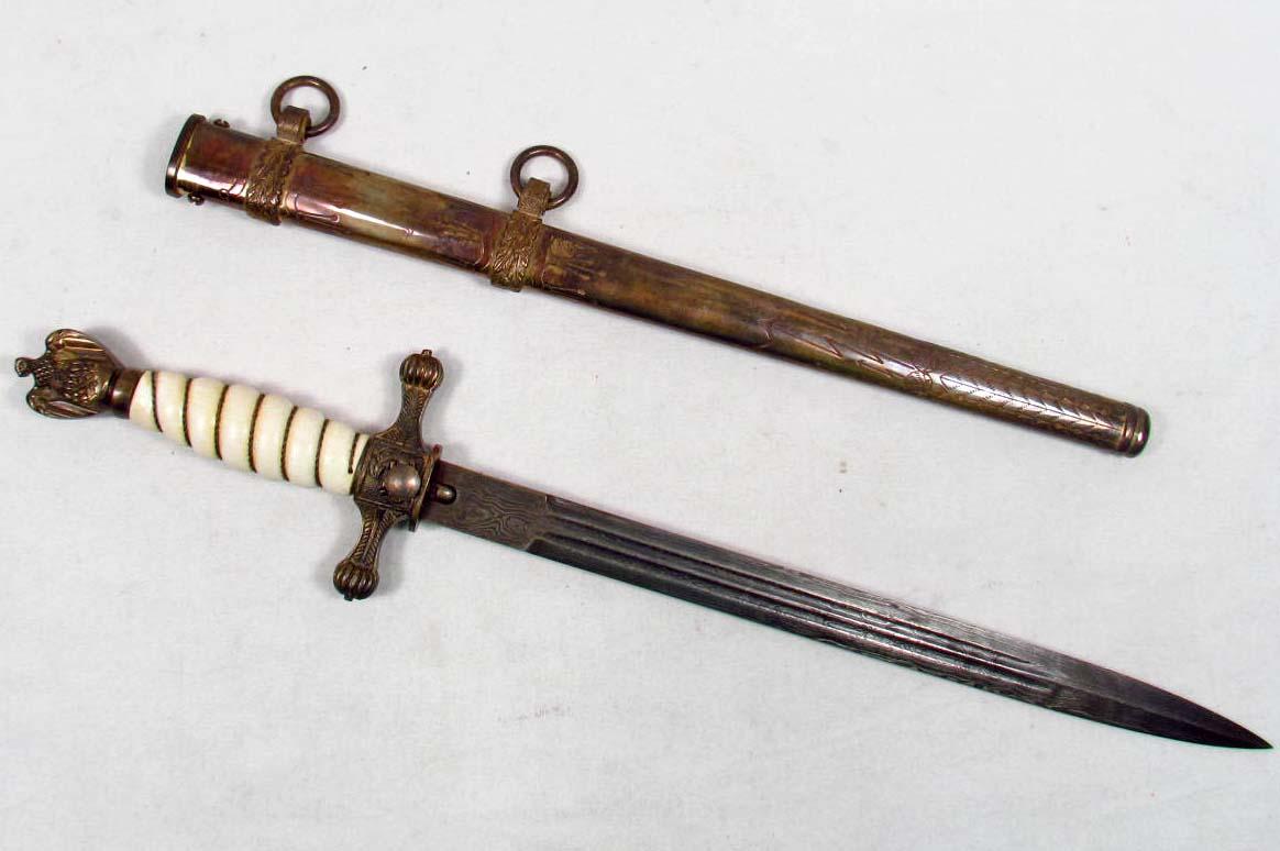 RARE GERMAN NAZI NAVAL OFFICERS DAGGER W/ SCABBARD