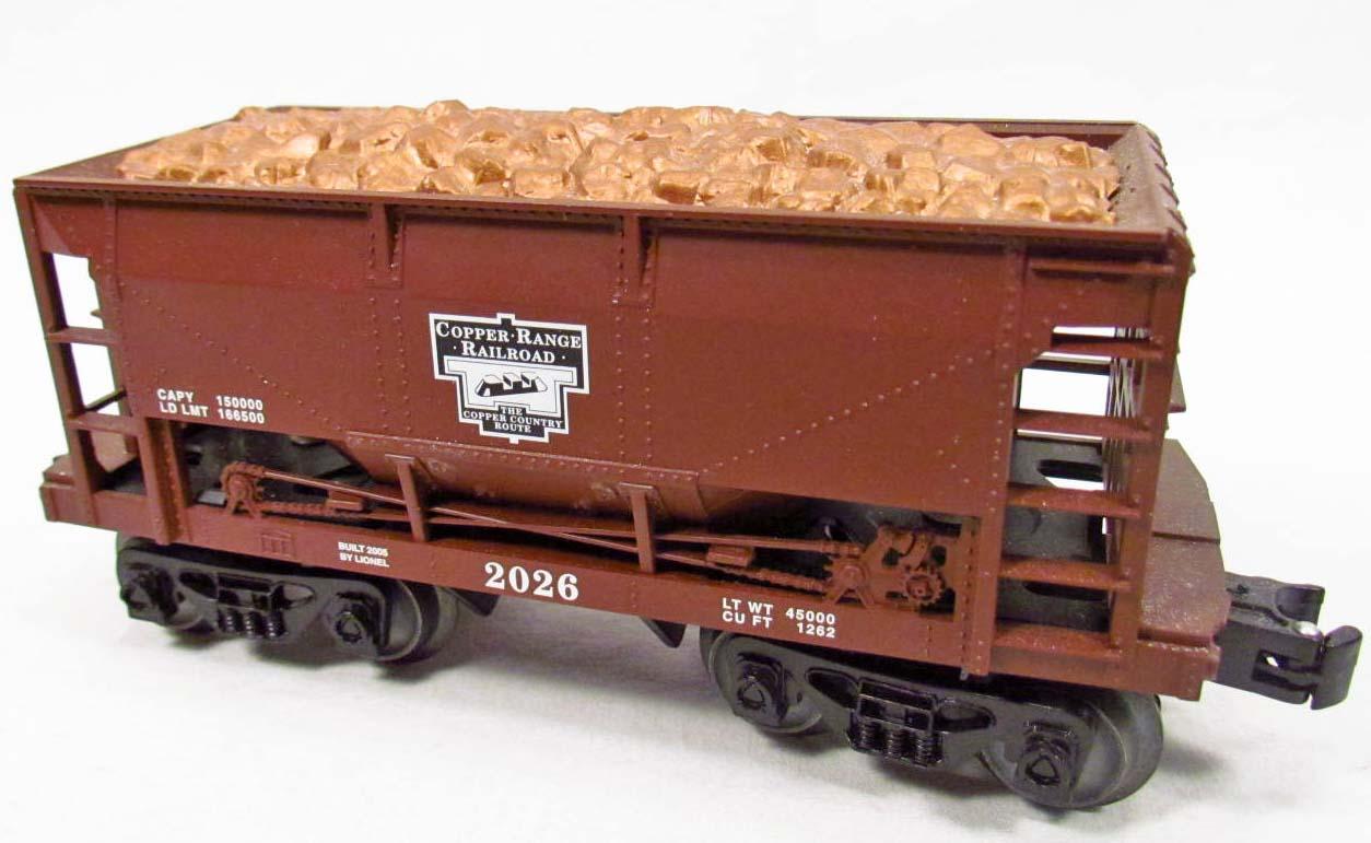 LOT OF 2 LIONEL COPPER RANGE ORE TRAIN CARS IN THE ORIGINAL BOXES