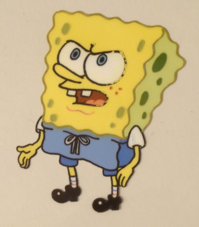 SpongeBob Angry Face Original Production Art Cel Eyes