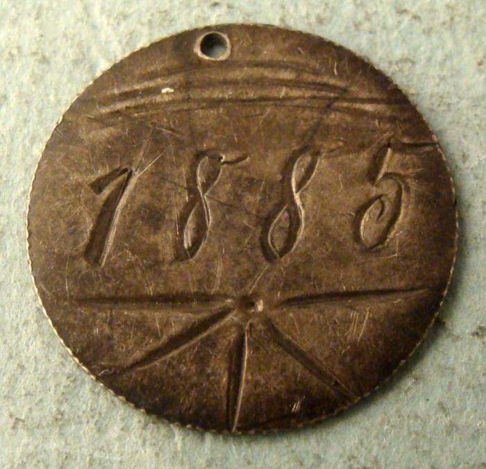 1885 Love Token with Monogram GWC Fancy Engraving