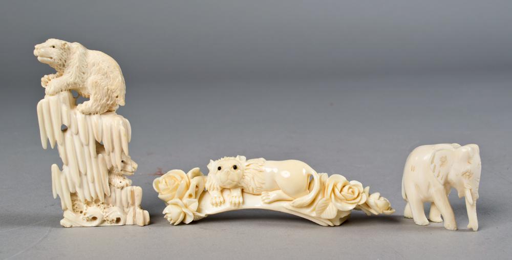 (3) Chinese Carved Ivory Figurines
