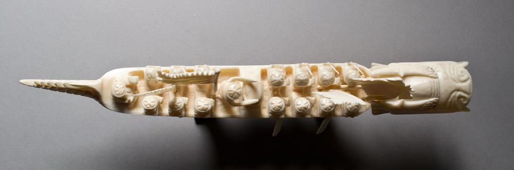 Chinese Carved Ivory Dragon Boat