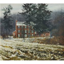 Thomas William Jones - Red Brick House in Trees