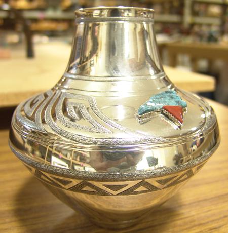 White Buffalo Silver Jar- Mike Perez