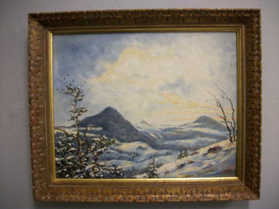Antique Winter Landscape Signed - E W Redfield