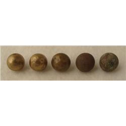 5 U.S. Colonial Era Ball Buttons 1800s