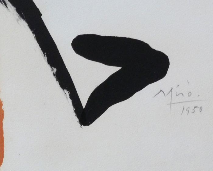 JOAN MIRO H.Signed Lithograph Surrealism 1950