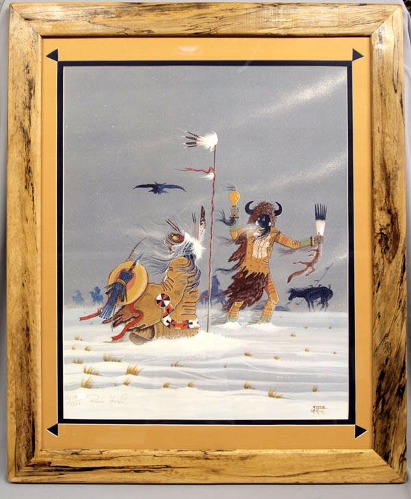 Signed Lithograph by Comanche Artist Rance Hood