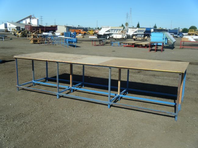 Steel Shop Table w/ Wood Top 161"x3'x4'