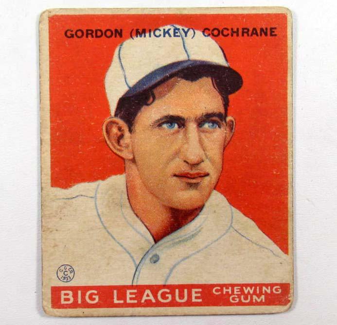 1933 GOUDEY NO. 76 GORDON (MICKEY) COCHRANE BASEBALL CARD