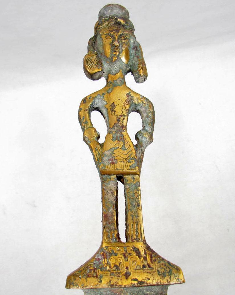 ANCIENT UNIQUE CHINESE SHANG DYNASTY BRASS JIAN GOUGIAN SWORD