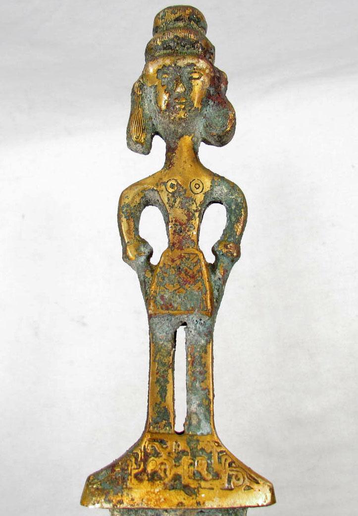 ANCIENT UNIQUE CHINESE SHANG DYNASTY BRASS JIAN GOUGIAN SWORD