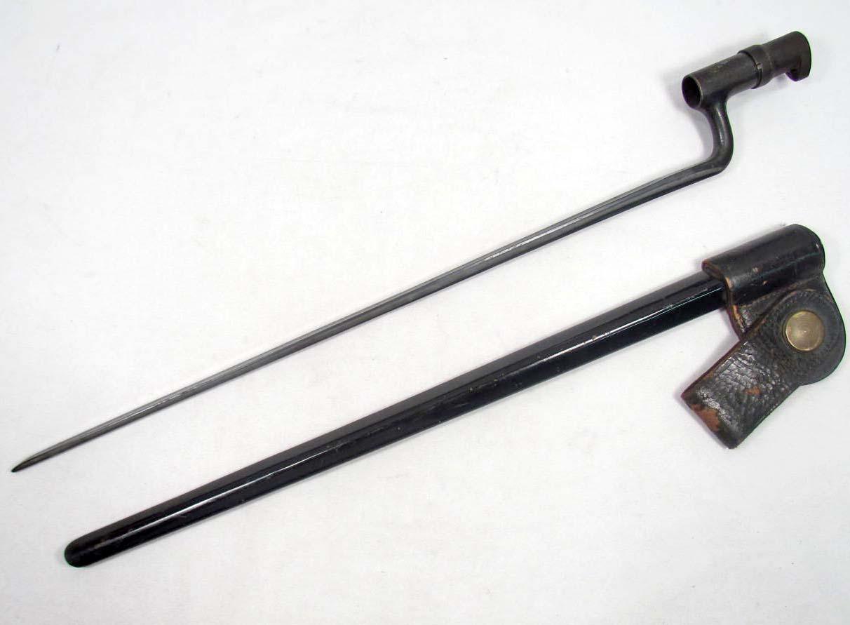 US CIVIL WAR UNION MILITARY COMBAT MUSKET BAYONET W/ SCABBARD