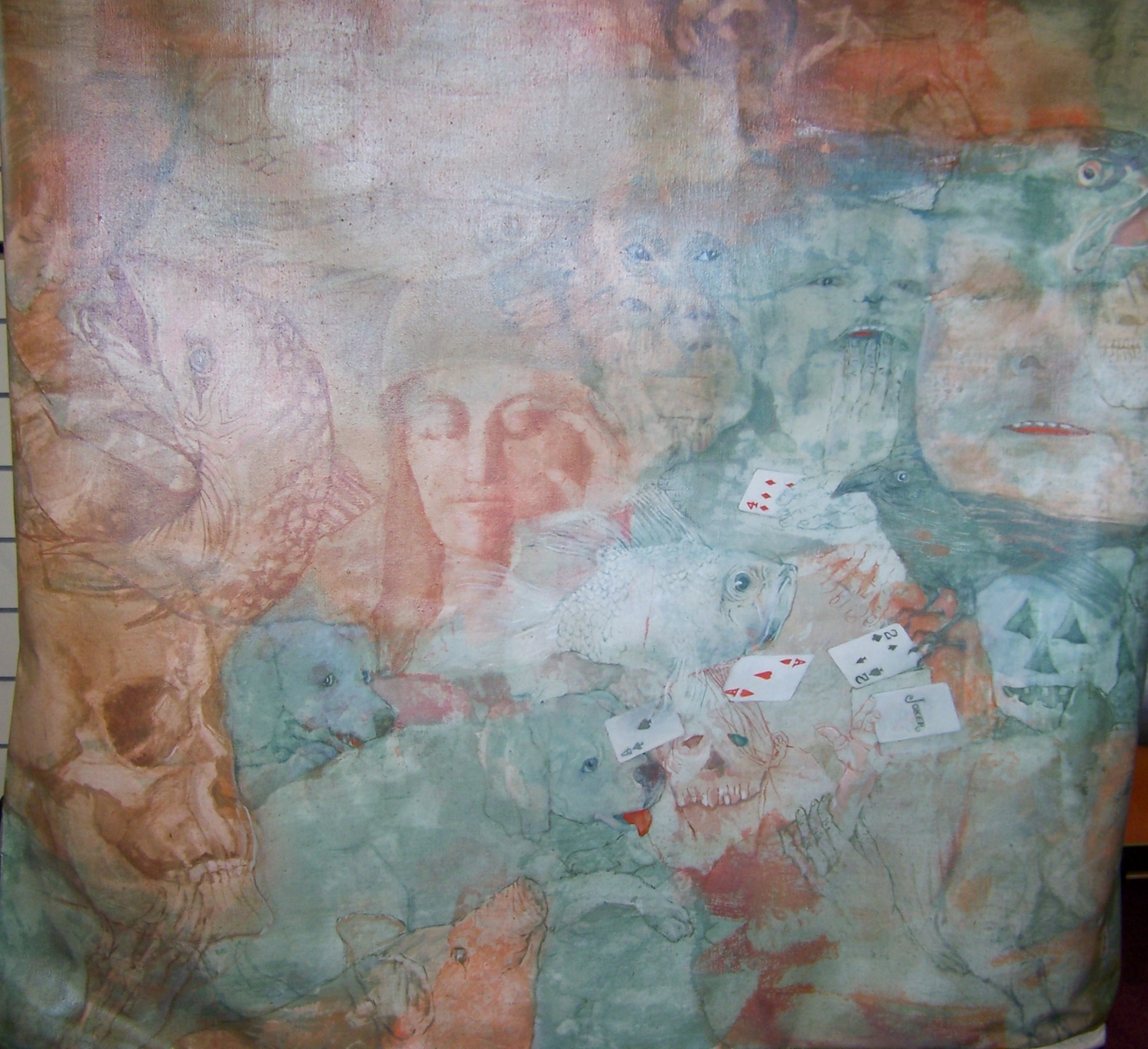 FRANK SAMPSON "THE JOKER" 1985 OIL & ACRYLIC ON UN STRETCHED CANVAS ...