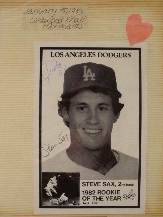 Steve Sax Unique Girl Fan Album w/ Signed Photos, Hat