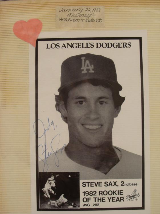 Steve Sax Unique Girl Fan Album w/ Signed Photos, Hat