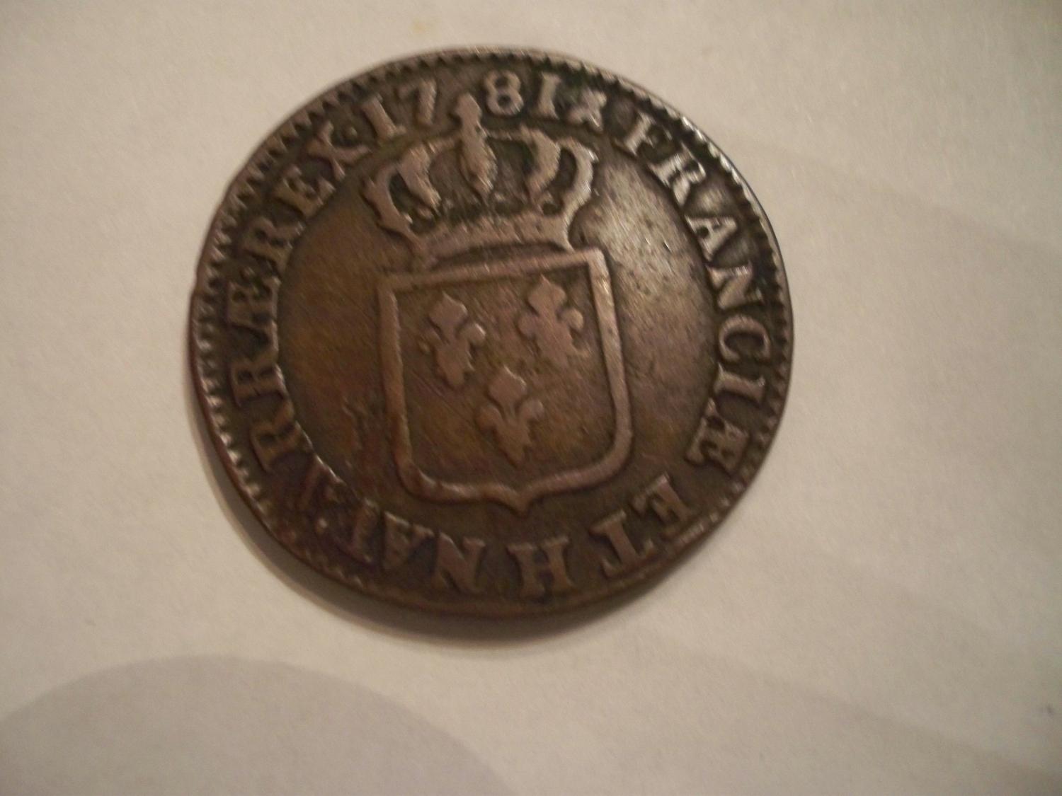 VERY RARE 1781 French Ludov XVI D Gratia