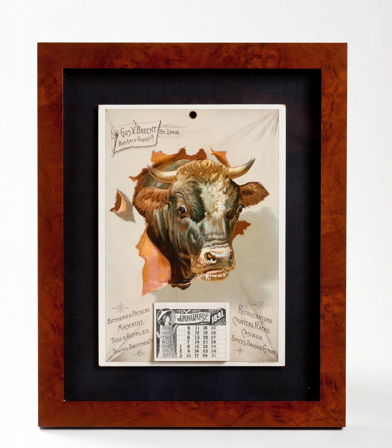 Shadowbox Framed 1891 Calendar