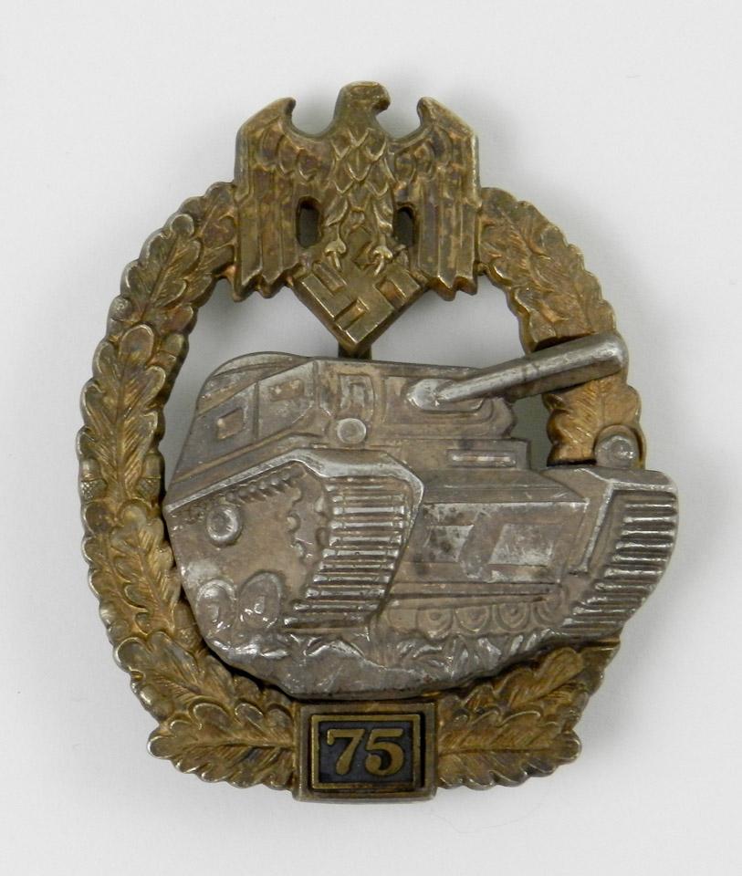 WWII German Army ''75'' Tank Assault Badge