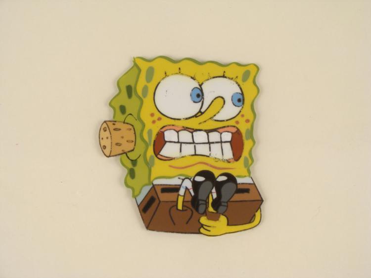 Spongebob Cel Production Original Useless Ear Plugs Art