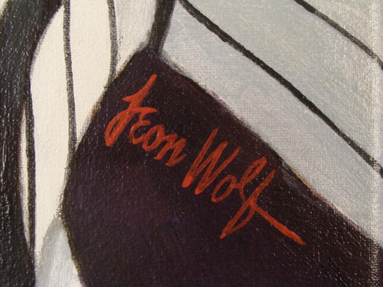 Leon Wolf Original Signed Painting Derek Jeter Yankees