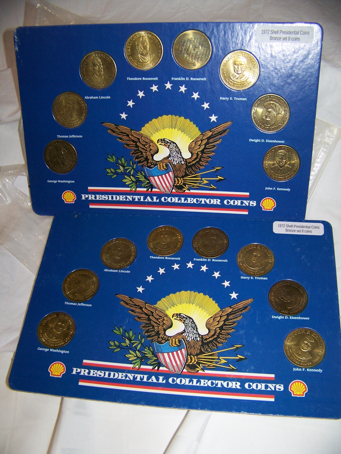 1972 SHELL PRESIDENTIAL BRONZE 8 COIN SET