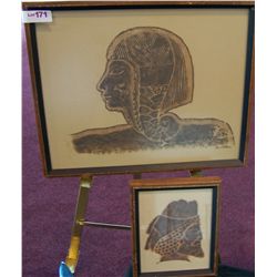 Two Vintage Artworks by Ward Patterson Egyptian Head in Profile I