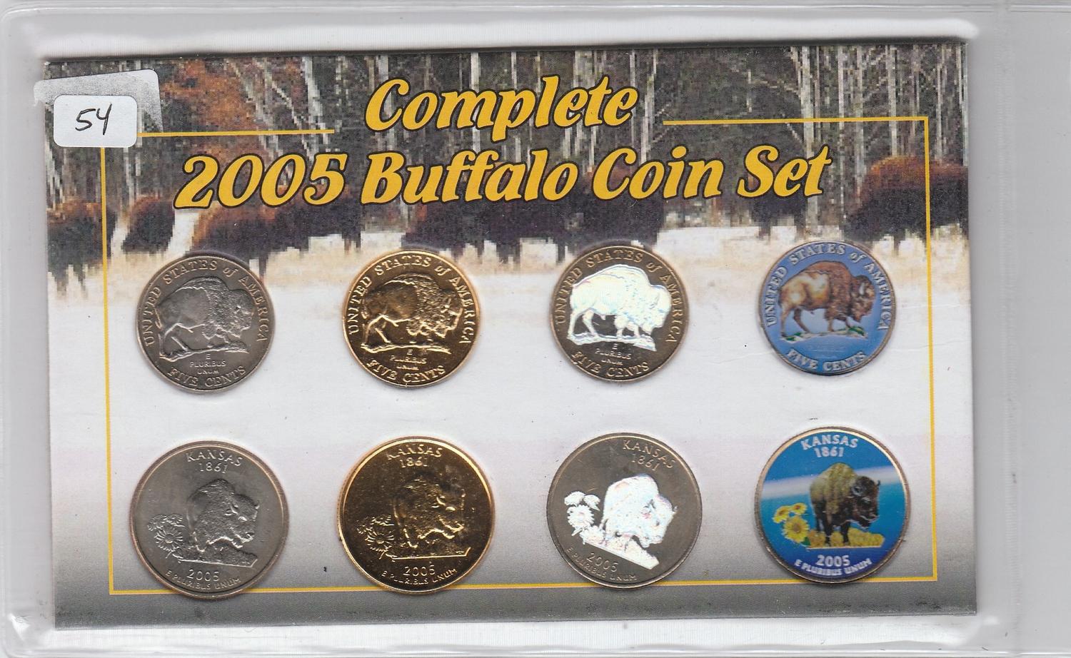 BUFFALO COIN SET 2005 HOLOGRAPHIC COLORIZED