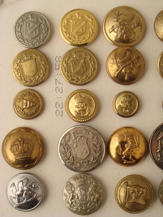 52 British Victorian Military Buttons Big Collection