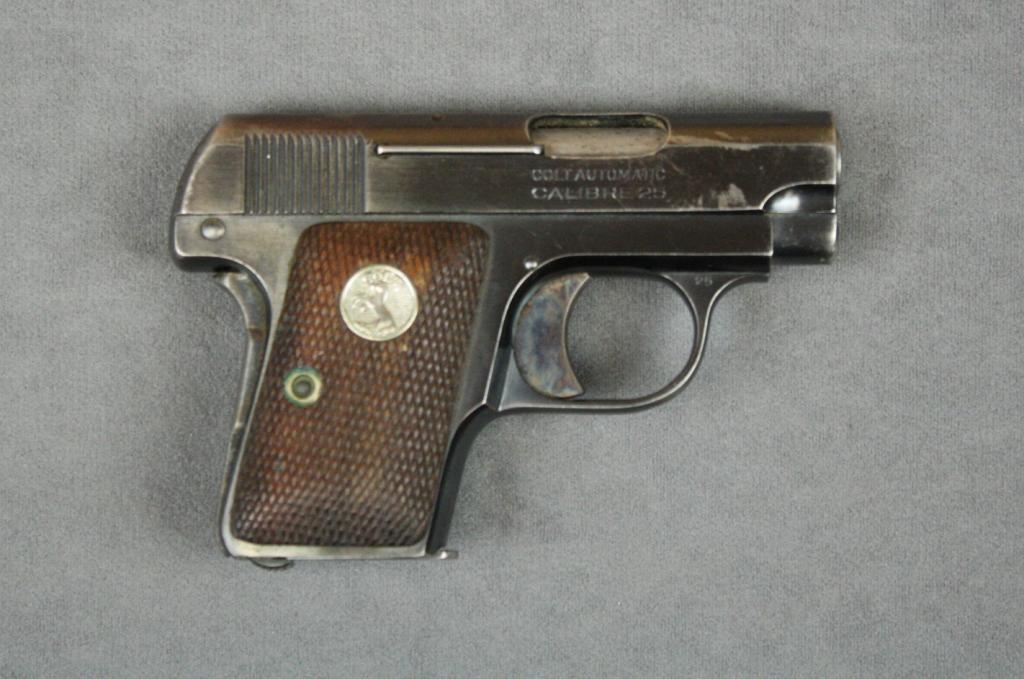 Colt Pocket Model Hammerless semi-auto pistol, .25 cal., 2” barrel ...
