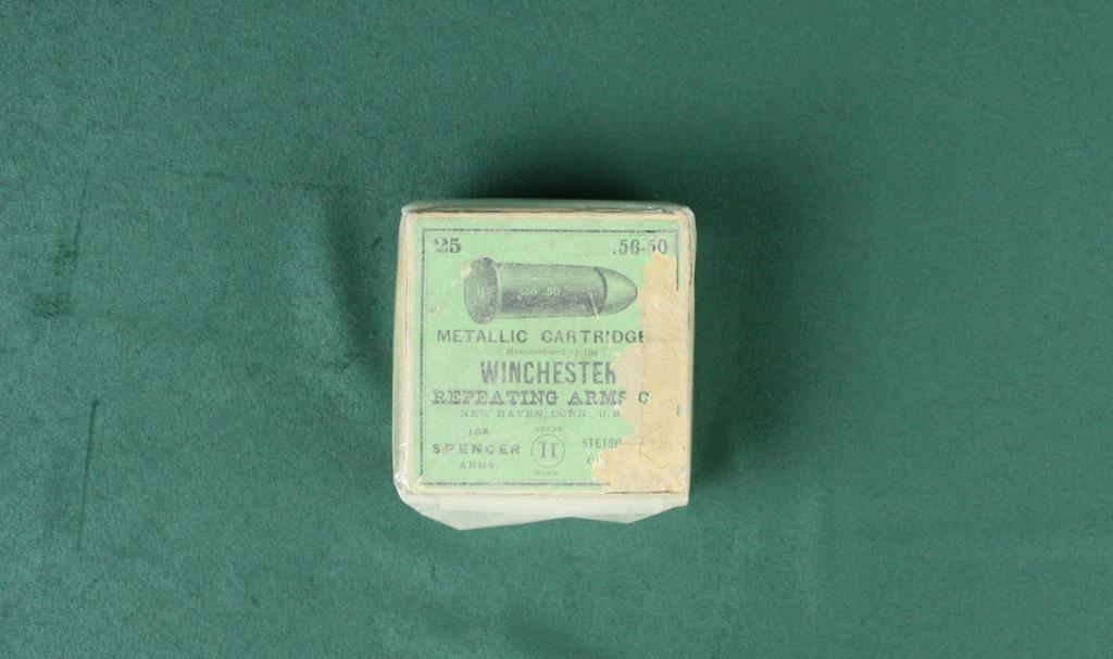 Antique box of 25 .56-50 metallic cartridges by Winchester for the ...