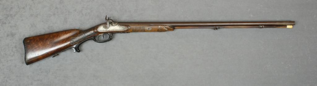 Fancy antique double barrel percussion European shotgun by Weigandt in ...