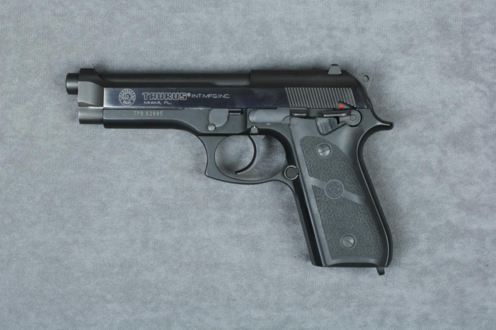 Taurus Model PT 92 AF semi-auto pistol, 9mm cal., 5” barrel, black ...
