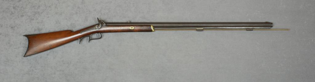Percussion half stock plains type back action lock rifle, .44 cal., 34 ...